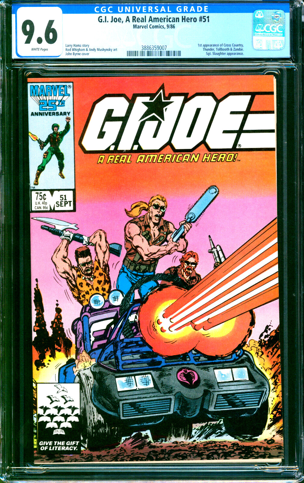 G.I. Joe A Real American Hero #51 Marvel Comics 1986 CGC 9.6 Sgt ...