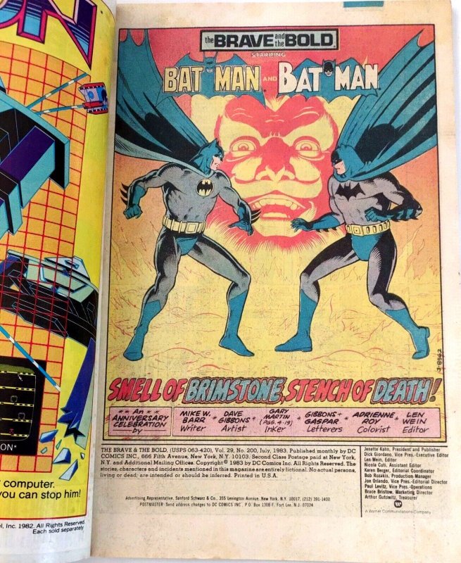 Anniversary Issue 200 the Brave & the Bold Bat Man Bat Mite & Outsiders ...