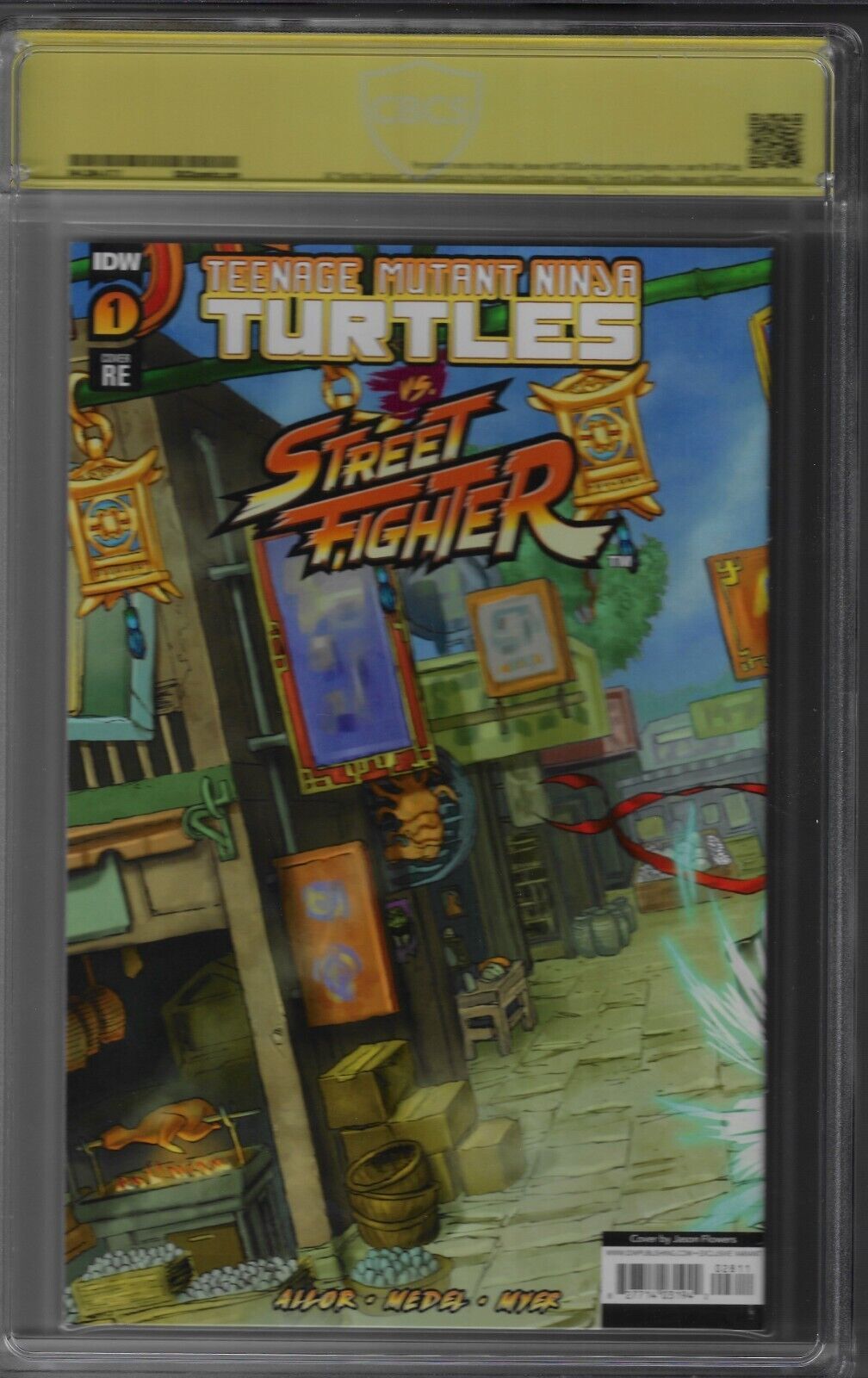 TMNT Vs. Street Fighter #1 Signed by Jason Flowers CBCS 9.4 IDW 2023 ...
