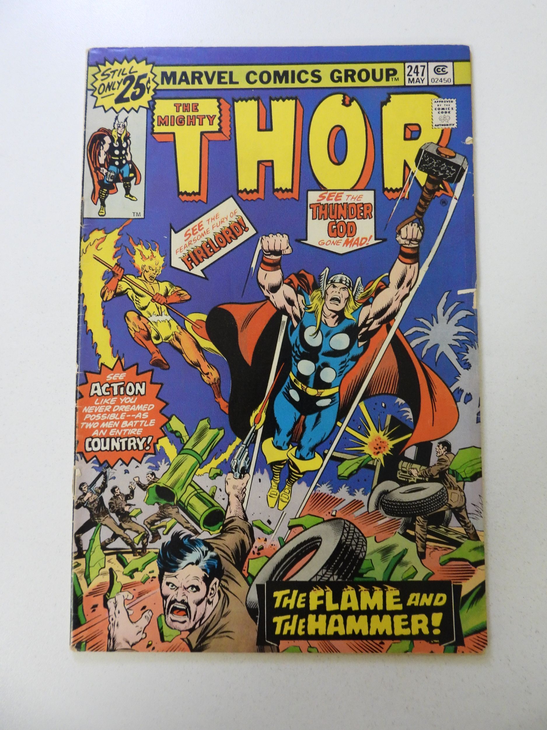 Thor #247 (1976) VG condition "bottom staple detached from cover ...