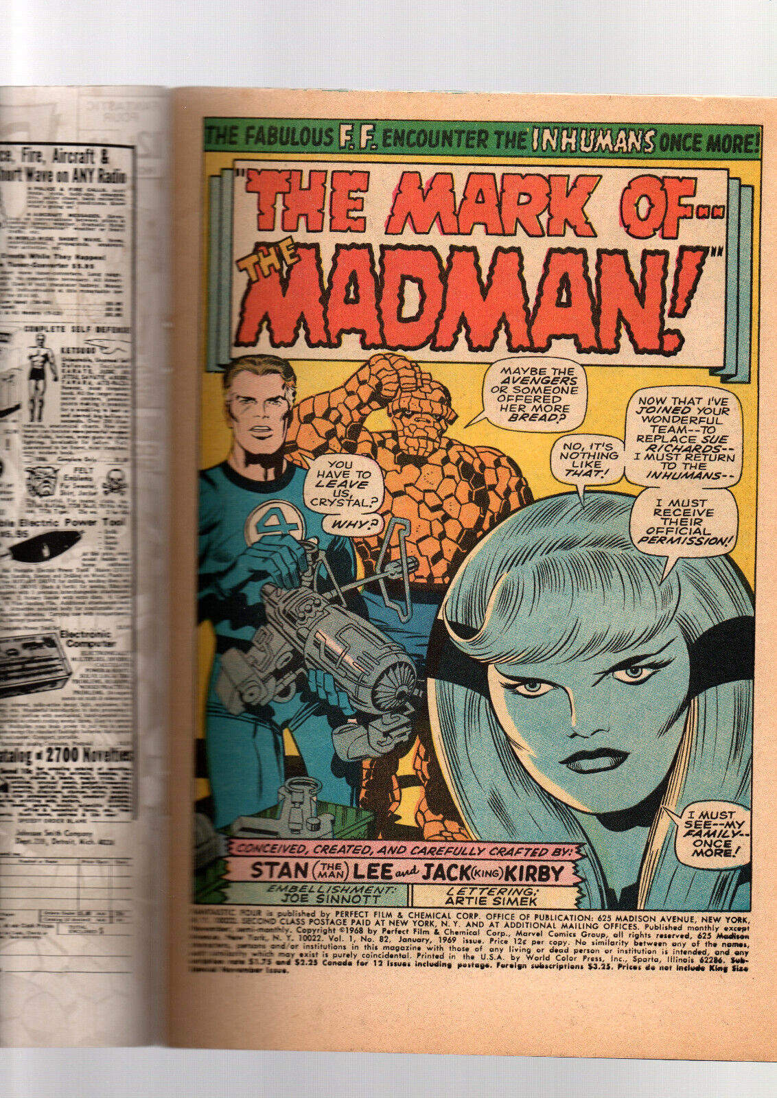 Fantastic Four #82 - Inhumans - 1st app Zorr - 1969 - VG/FN | Comic ...