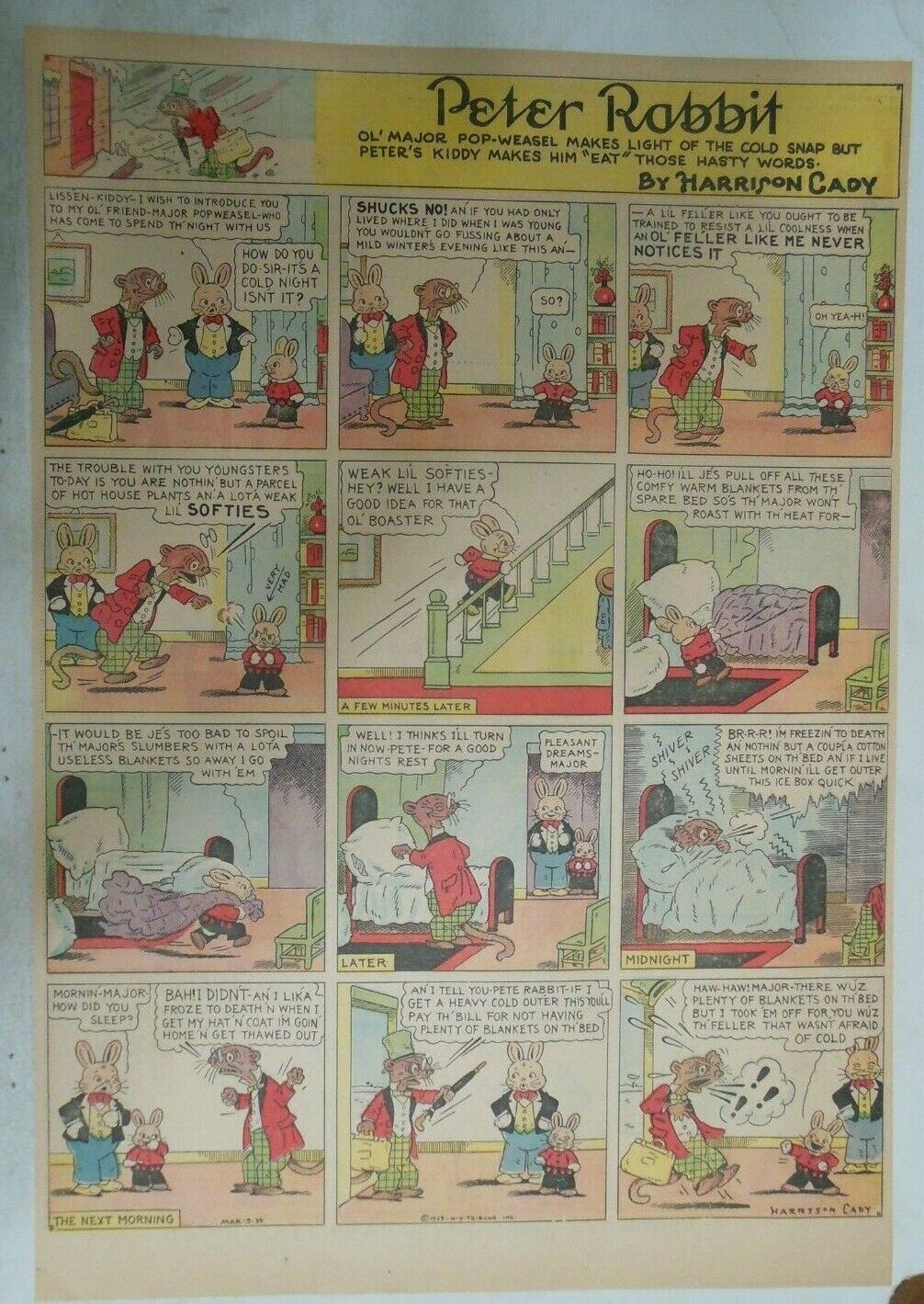 Peter Rabbit Sunday Page by Harrison Cady from 3/5/1939 Full Page Size ...