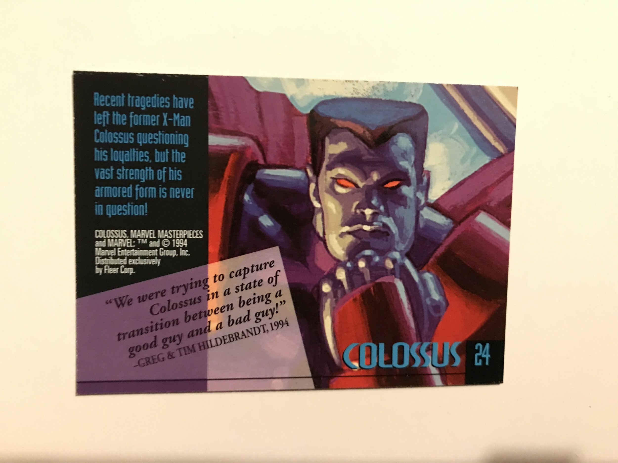 COLOSSUS #24 card : 1994 Marvel Masterpieces, NM; Hilderbrandt art ...