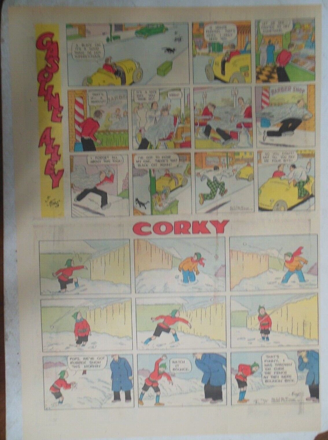 Gasoline Alley Sunday Page by From 12/4/1938 Large Full Page ! 15 x 22 ...