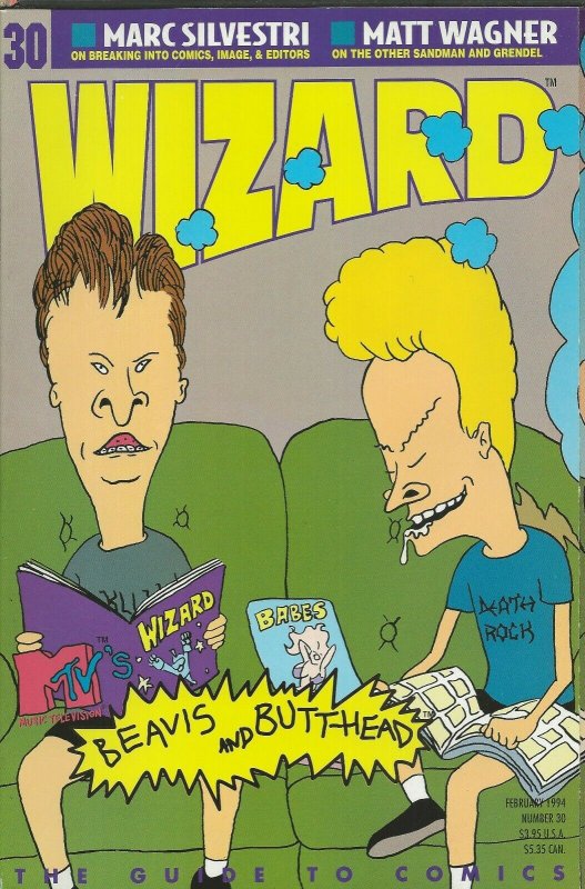ORIGINAL Vintage Feb 1994 Wizard Magazine #30 Beavis and Butthead ...