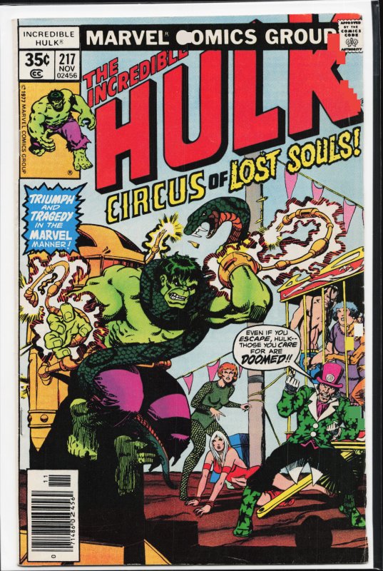 The Incredible Hulk #217 (1977) Hulk | Comic Books - Bronze Age, Marvel ...