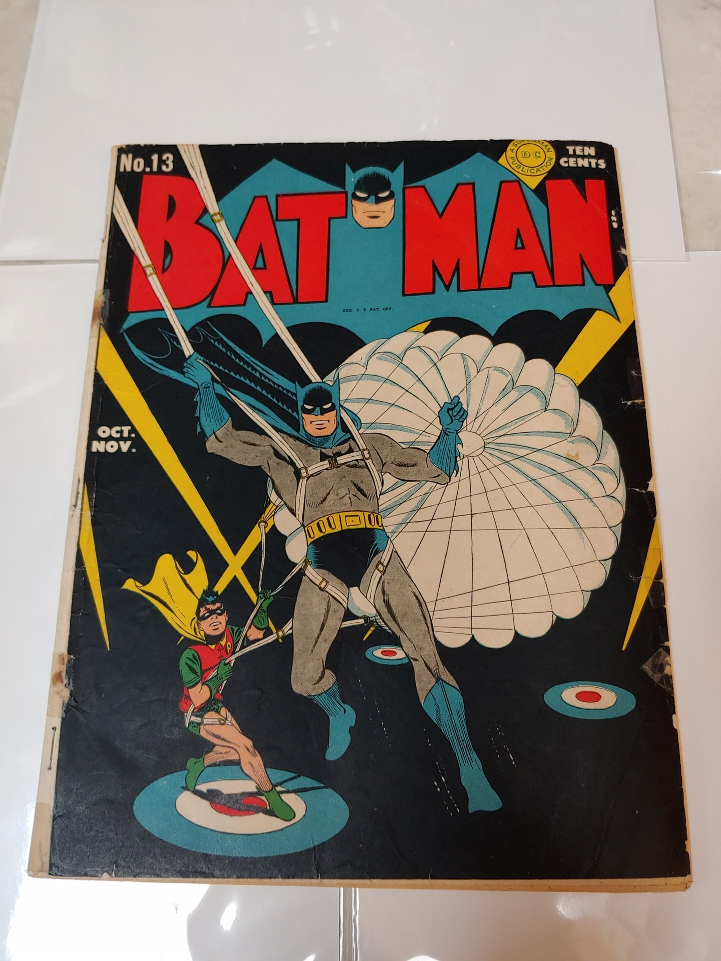 Batman #13 WW2 cover. Joker appearance!. Jerry Robbinson cover G/VG ...