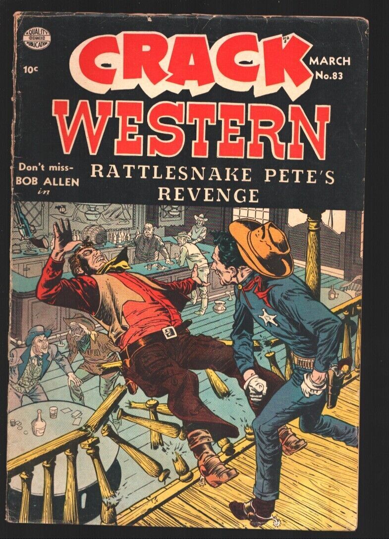 Crack Western #83 1953--Reed Crandall barroom fight cover artThe Whip ...