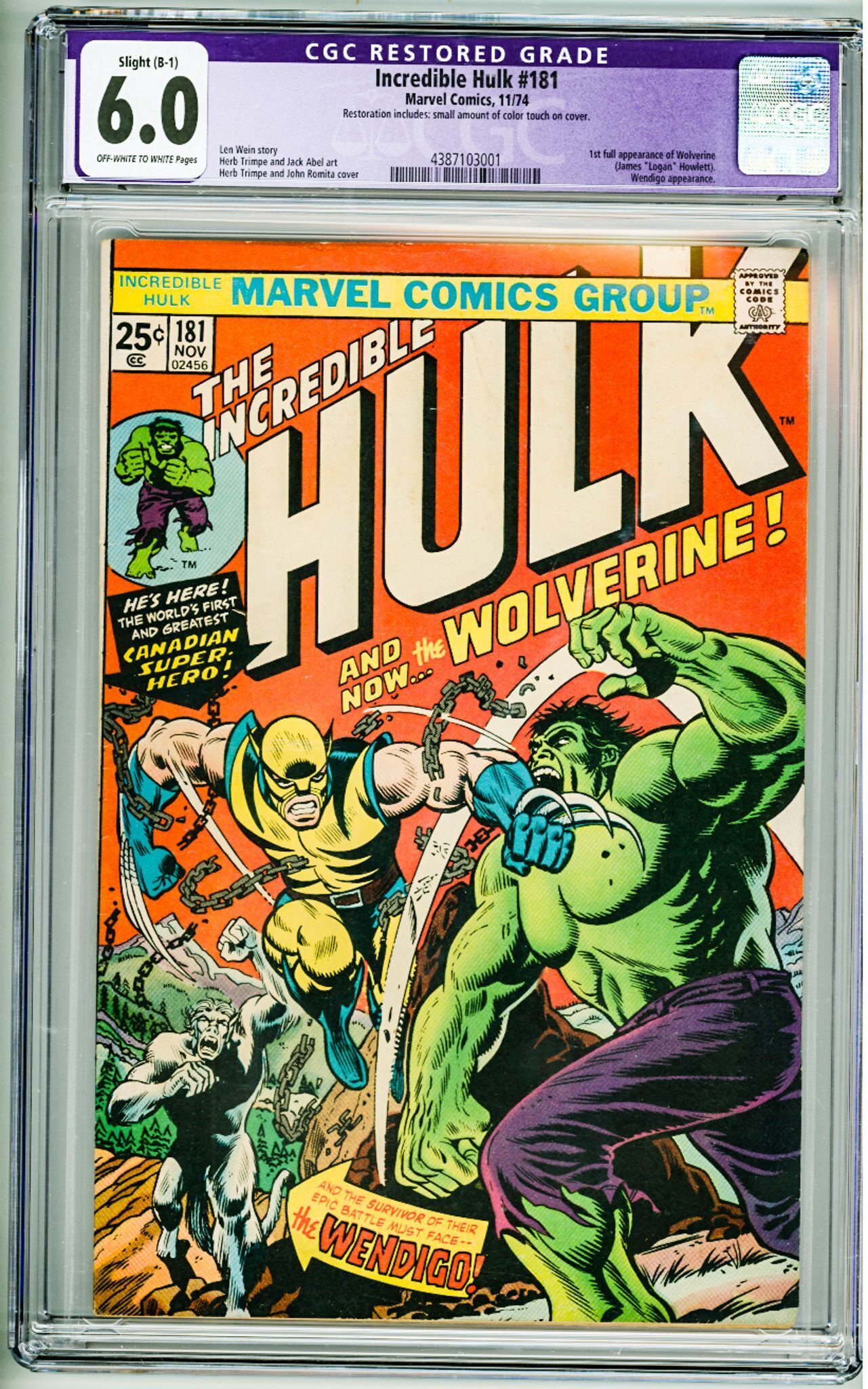 The Incredible Hulk #181 (1974) CGC Restored 6.0 see desc | Comic Books ...