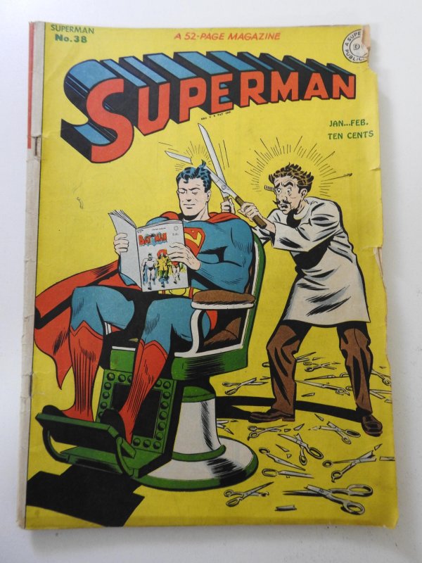 Superman #38 (1946) GD/VG Condition Centerfold detached top staple ...