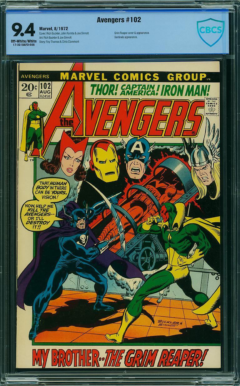 The Avengers #102 (1972) CBCS 9.4 NM | Comic Books - Bronze Age, Marvel ...