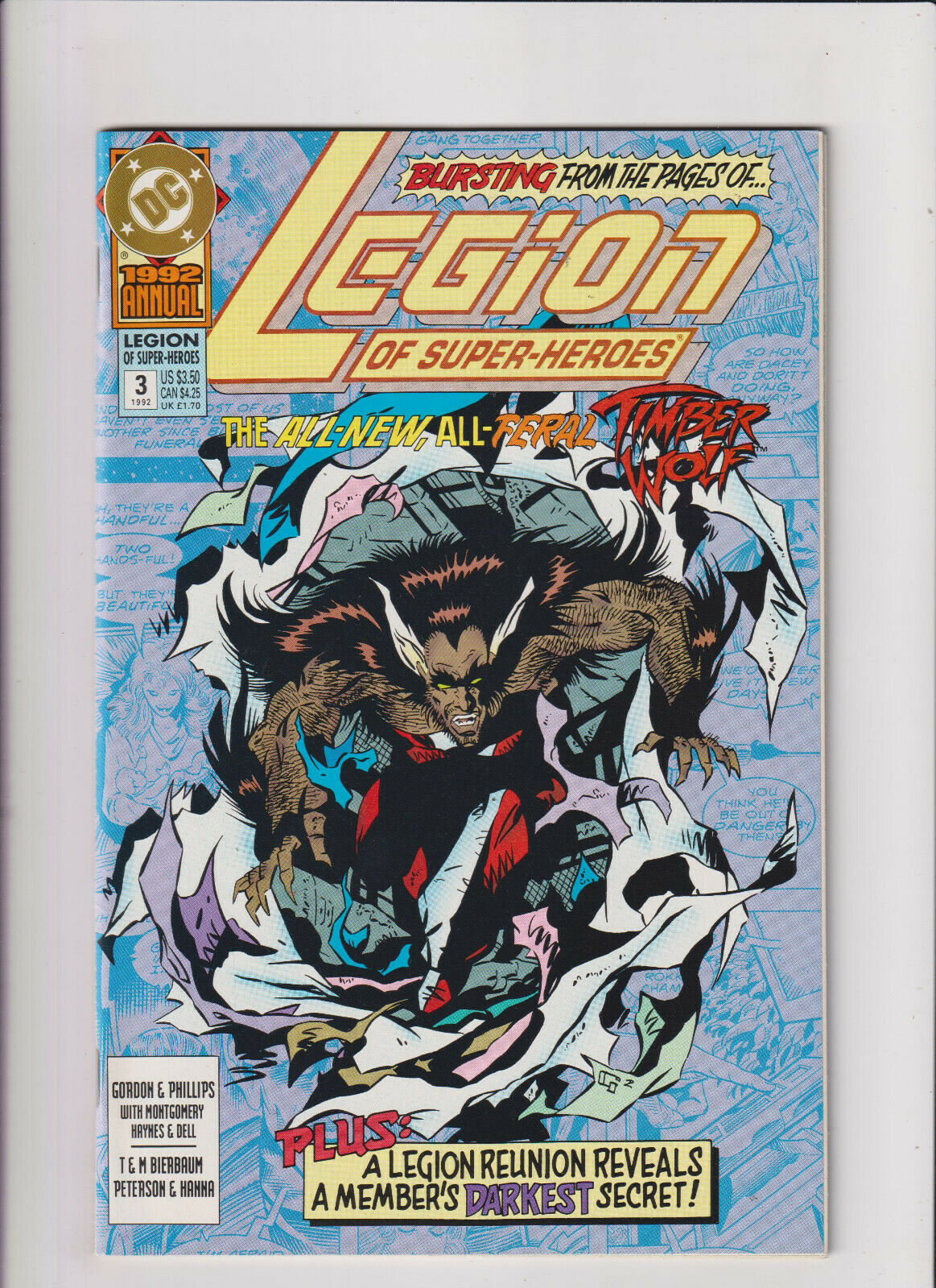 Legion of Super-Heroes Annual #3 NM- 9.2 DC Comics 1992 Timber Wolf ...