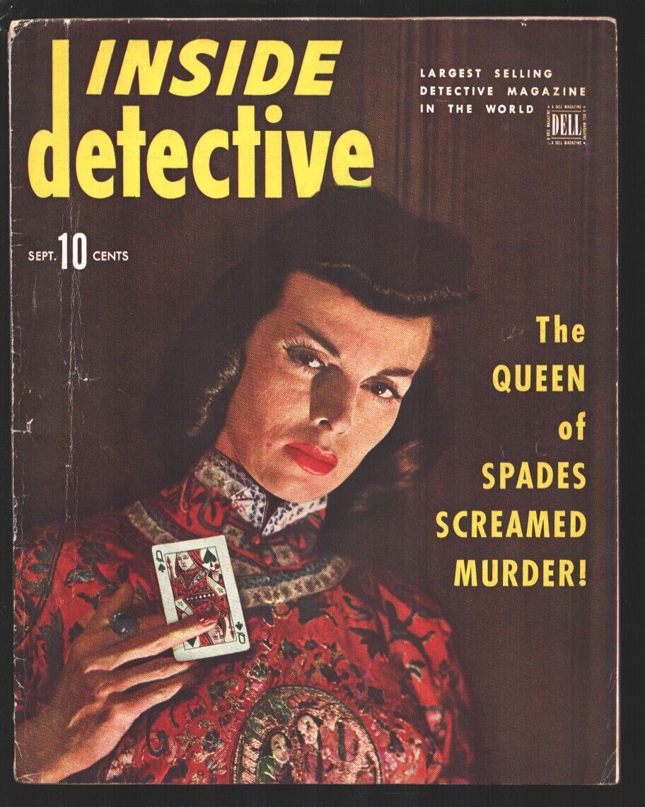 Inside Detective 9/1944-Dell-Great cover with playing card by Pagano ...