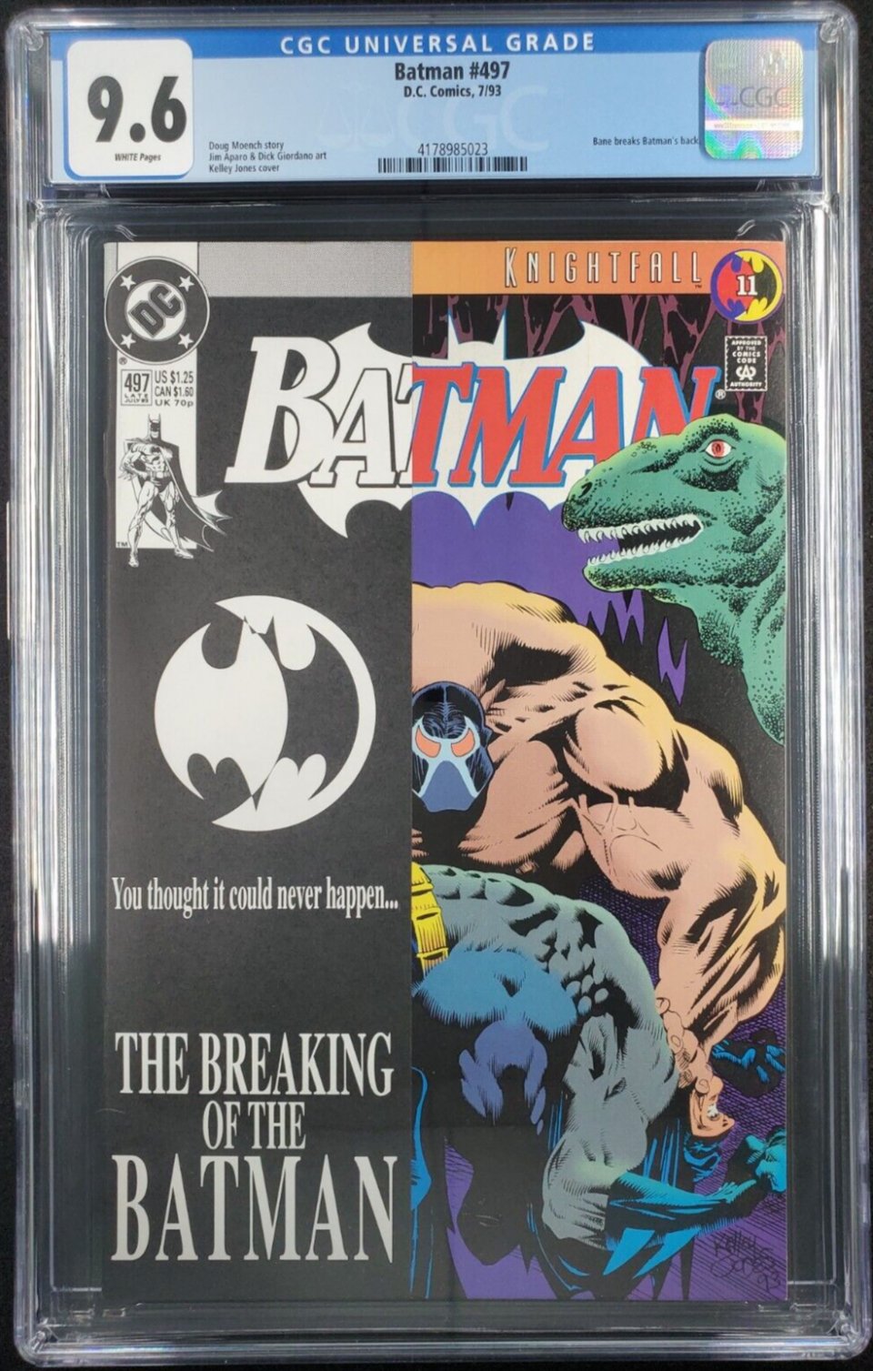 Batman #497 (1993) CGC 9.6 NM+ Bane Breaks Batman's Back Knightfall ...