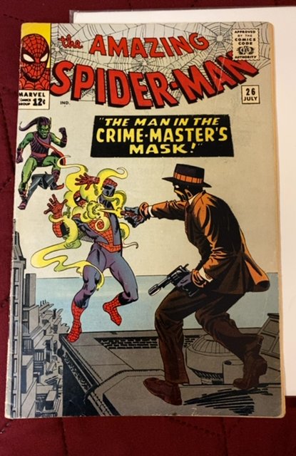 The Amazing Spider-Man #26 (1965)the crime-Masters cover creasemask ...
