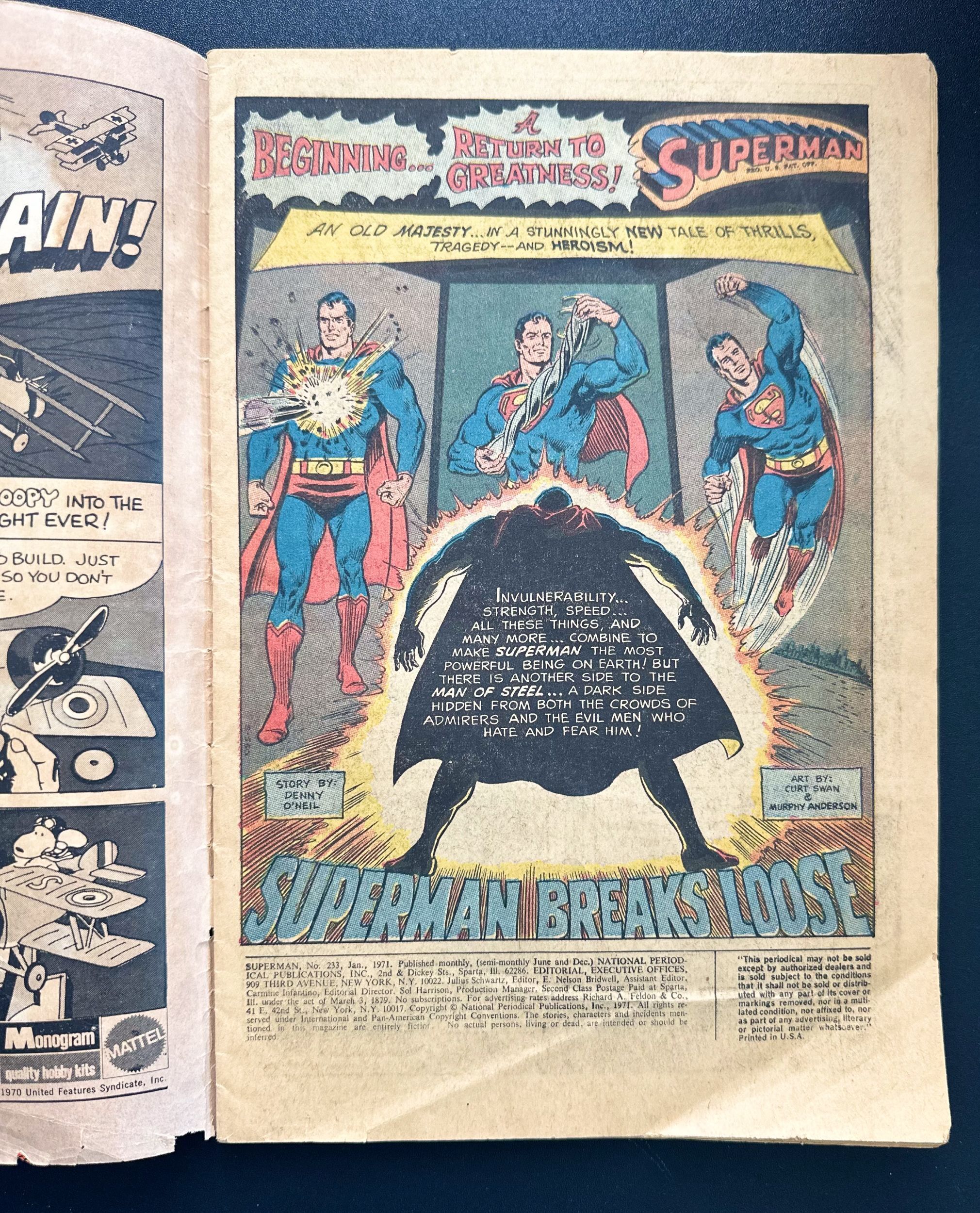 Superman #233 (1971) -Iconic cover art by Neal Adams - GD+ | Comic ...