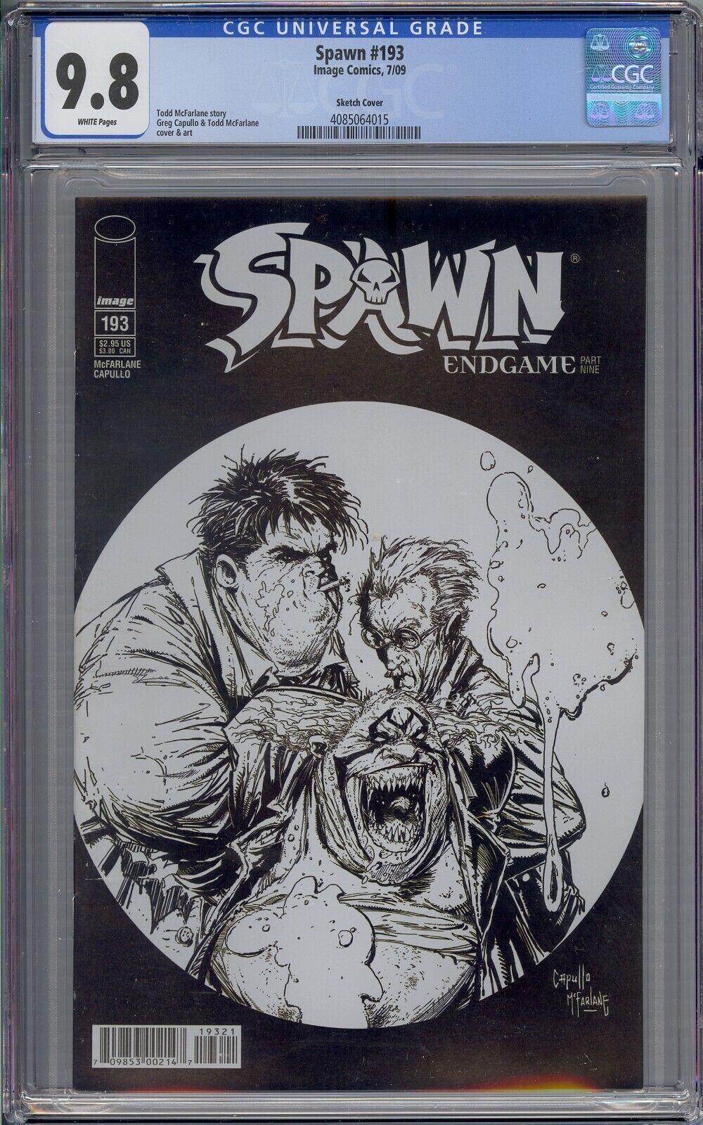 Spawn #193 CGC 9.8 Todd Mcfarlane Greg Capullo Sketch Cover | Comic Books - Modern Age, Image ...