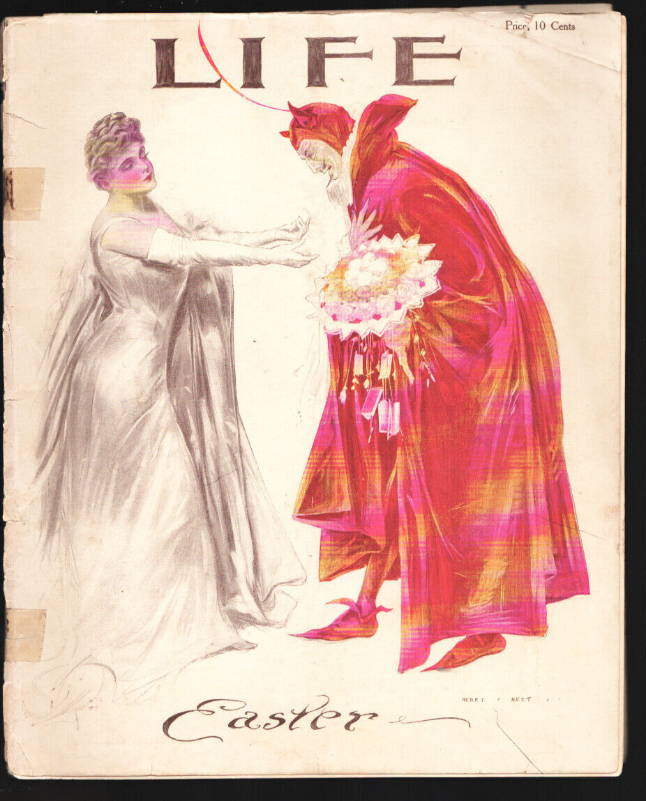 Life 4/6/1905-Bizarre cover art-early comic style art by-Harrison ...