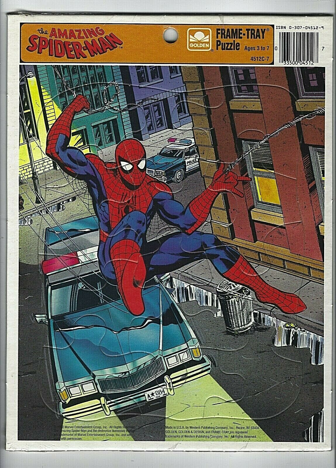 Amazing Spider Man puzzle Golden Frame-Tray 1990 sealed puzzle ...
