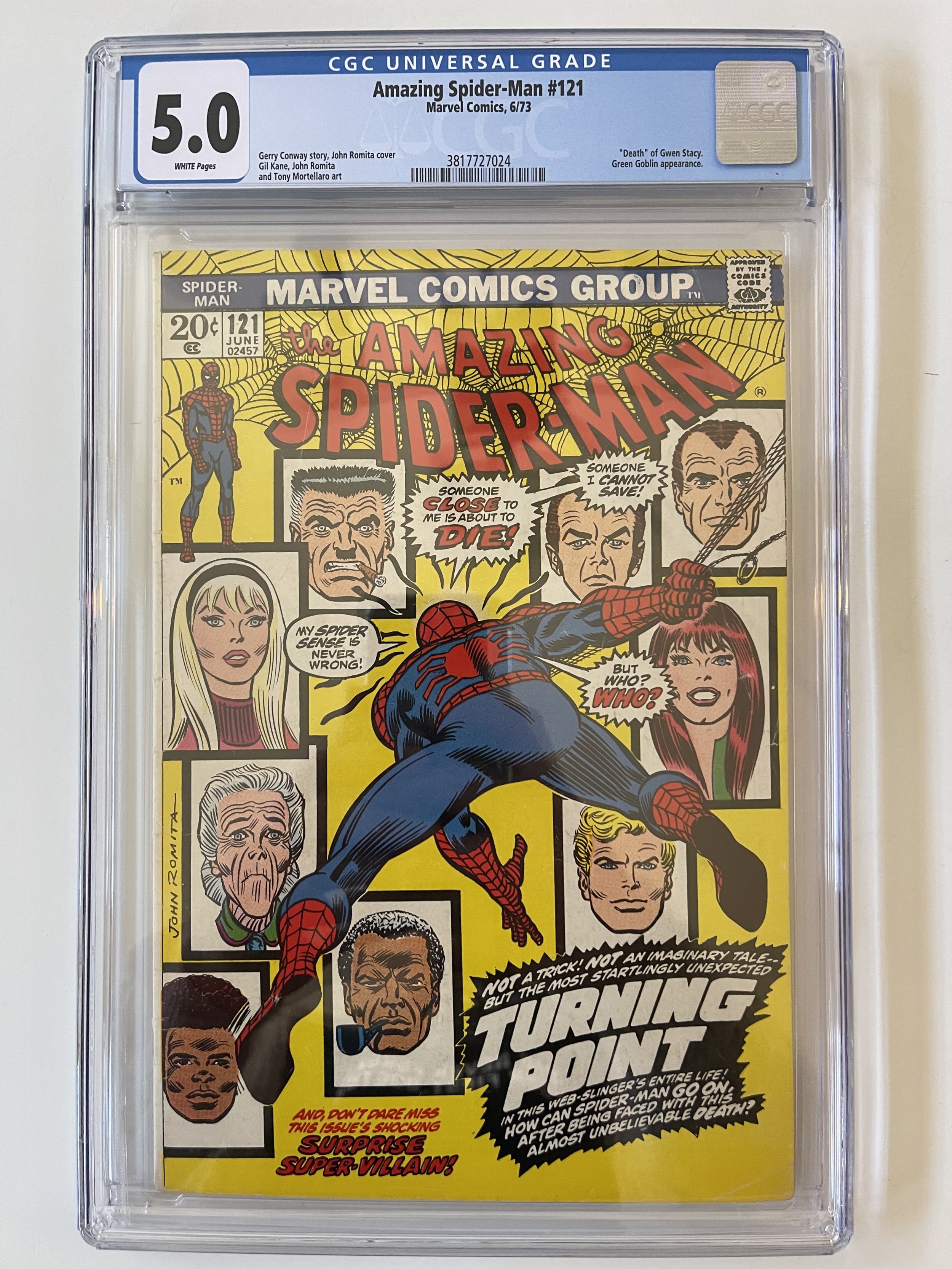 Amazing Spider-Man #121 CGC 5.0 "Death" Of Gwen Stacy Green Goblin App ...