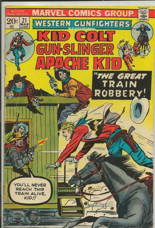 Western Gunfighters #21 ORIGINAL Vintage 1974 Marvel Comics Kid Colt ...