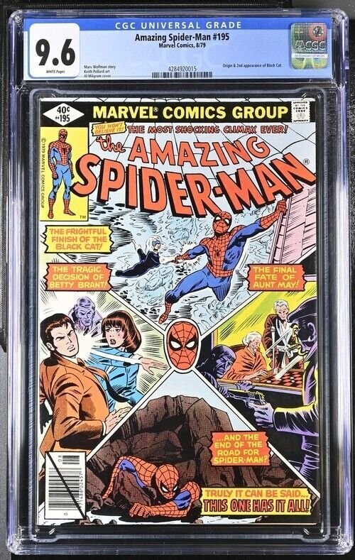 Amazing Spider-Man #195 CGC 9.6 Origin 2nd Black CAT AL Milgrom White ...