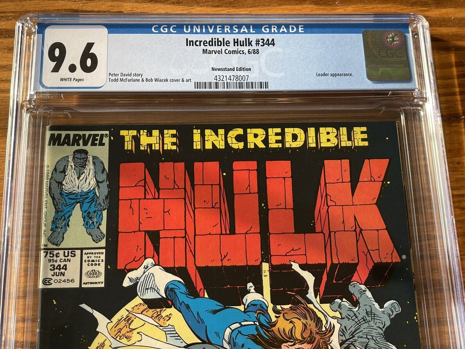 INCREDIBLE HULK #344 CGC 9.6 Leader App Todd McFarlane | Comic Books ...