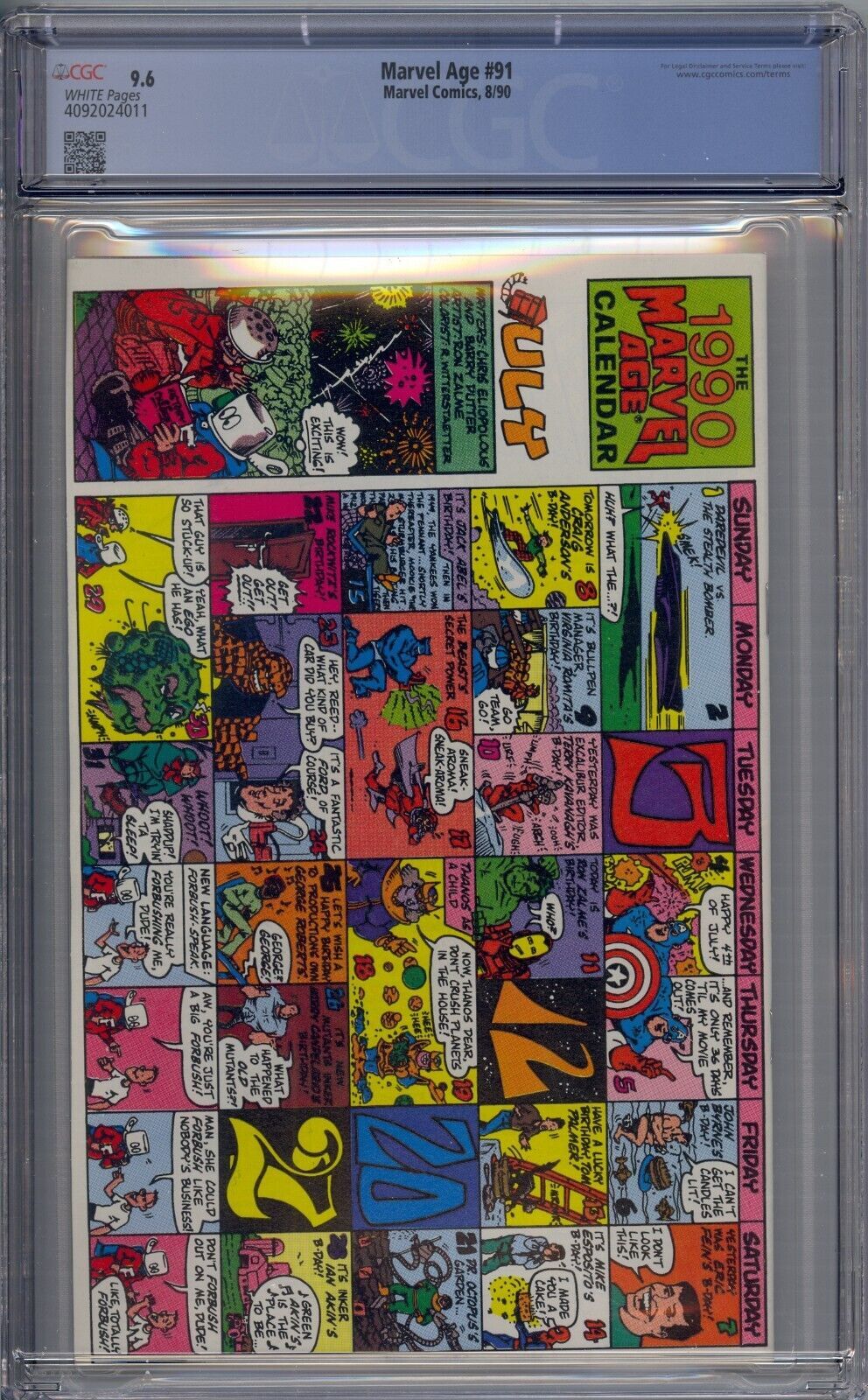 Marvel AGE #91 CGC 9.6 Thanos Quest Preview White Pages 4011 | Comic ...