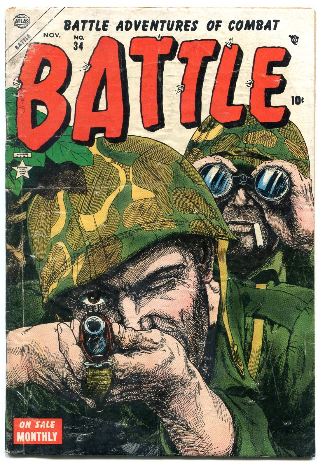 Battle #34 1954- Atlas War comic- John Severin- Gene Colan VG | Comic ...