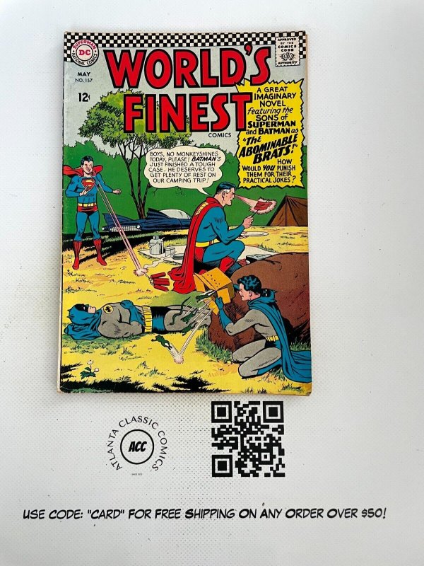 World's Finest Comics # 157 VF- DC Silver Age Comic Book Batman ...