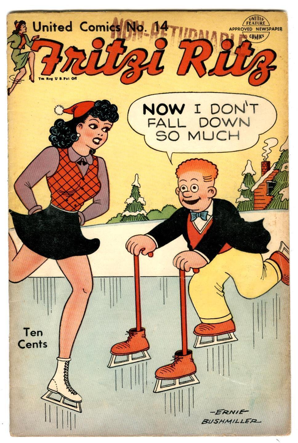 1951 FRITZI RITZ United Comics #14 -Good Girl Mini Skirt Legs Ice ...