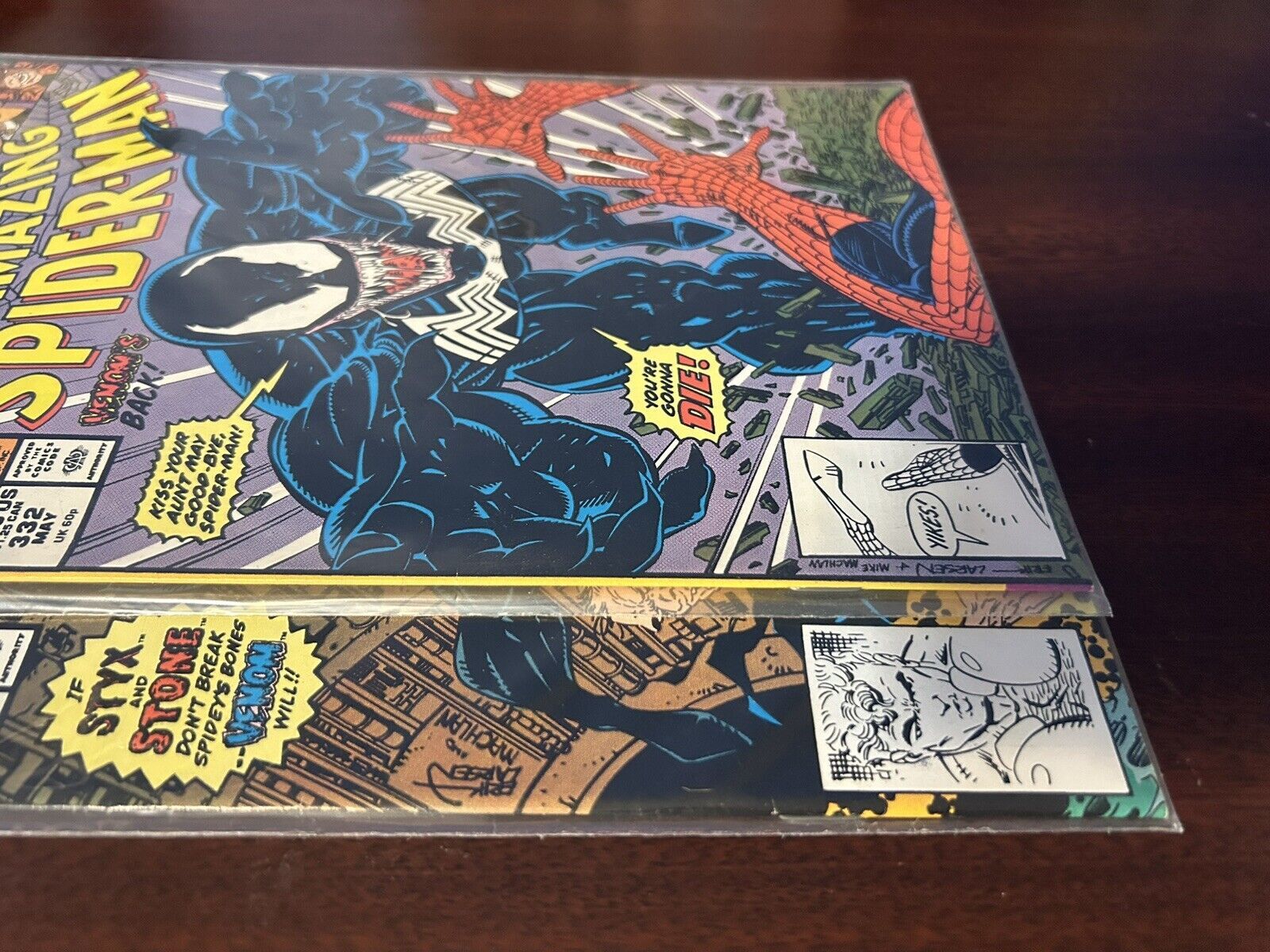 The Amazing Spider-Man #332-333 NM Marvel Comics 1990 Larsen-Machlan ...