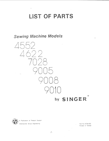 Singer 9008 Sewing Machine Parts Lists and Exploded Views... | Comic ...