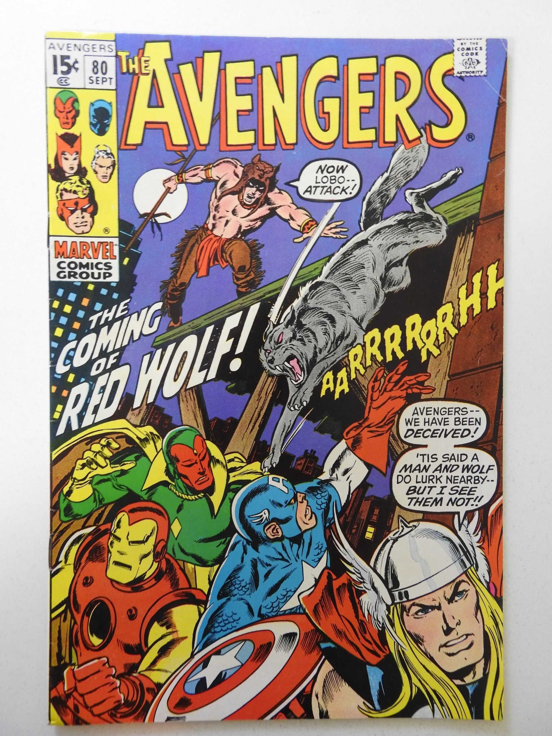 The Avengers #80 (1970) VG/FN Condition! 1st Appearance of Red Wolf ...