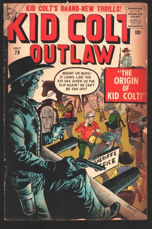Kid Colt Outlaw #79 1958-Marvel-Joe Maneely cover art.-Kid Colt origin ...