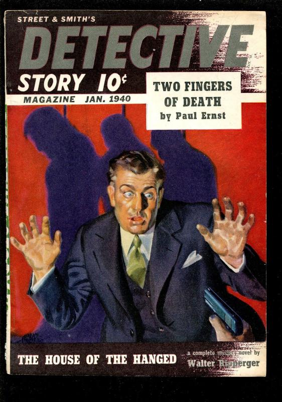 Detective Story 01/1940-Hanging Cover-Hubert Ross-Violent-Pulp Crime-Fn ...