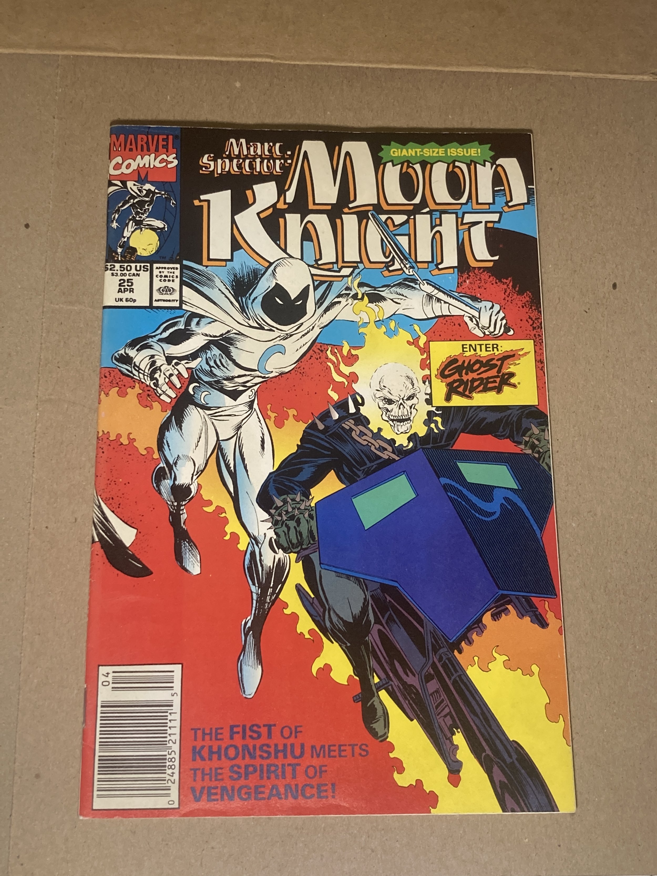 Marc Spector: Moon Knight #25 (1991) VF 1st Team Up Ghost Rider & Moon ...