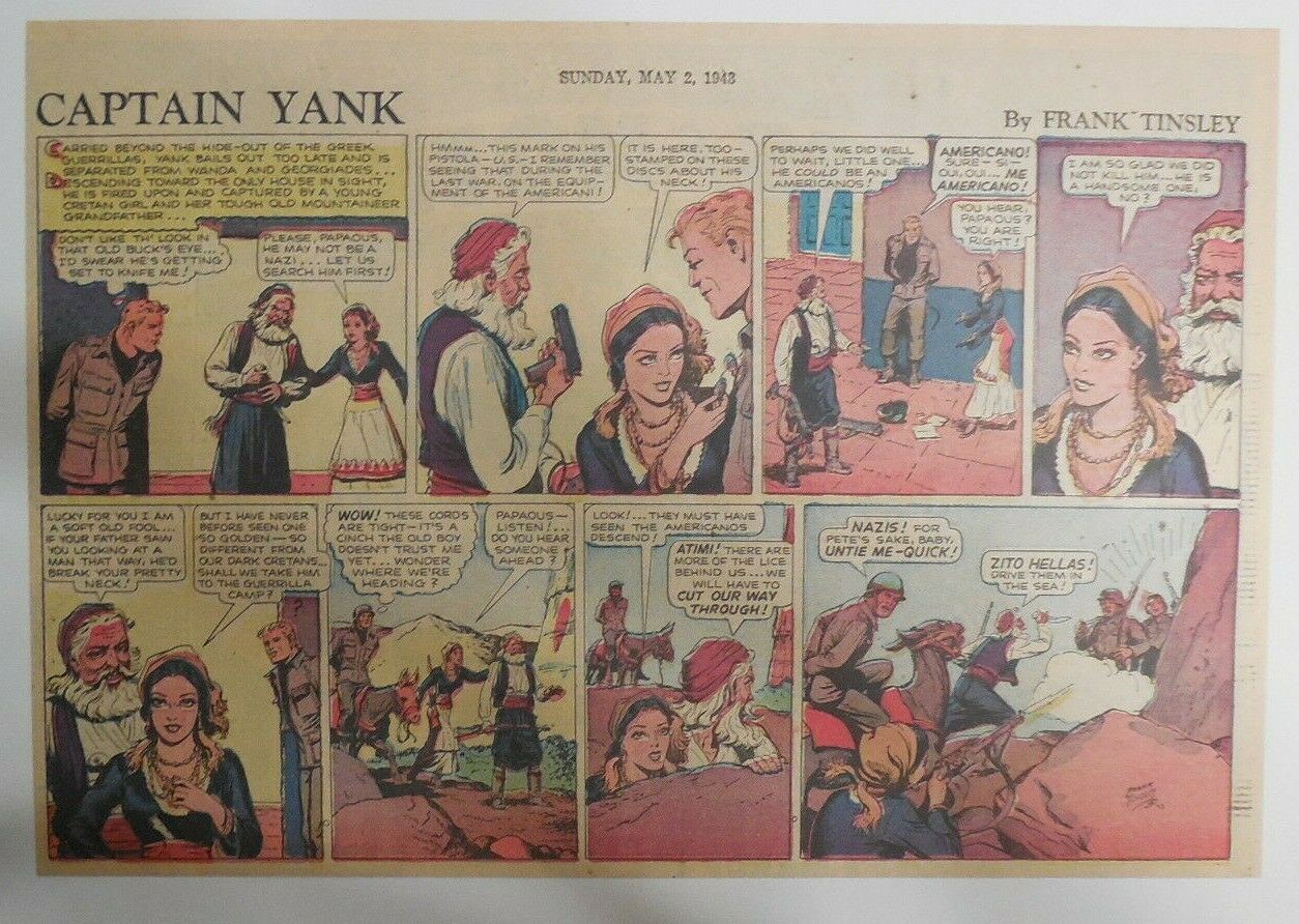 Captain Yank Sunday by Frank Tinsley from 5/2/1943 Size: 11 x 15 inches ...