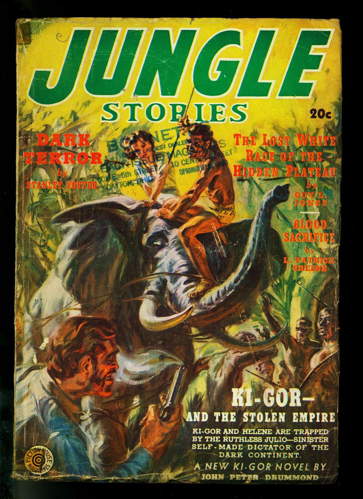 Jungle Stories Pulp #2 Summer 1939- Ki-gor - Elephant cover- G/VG ...