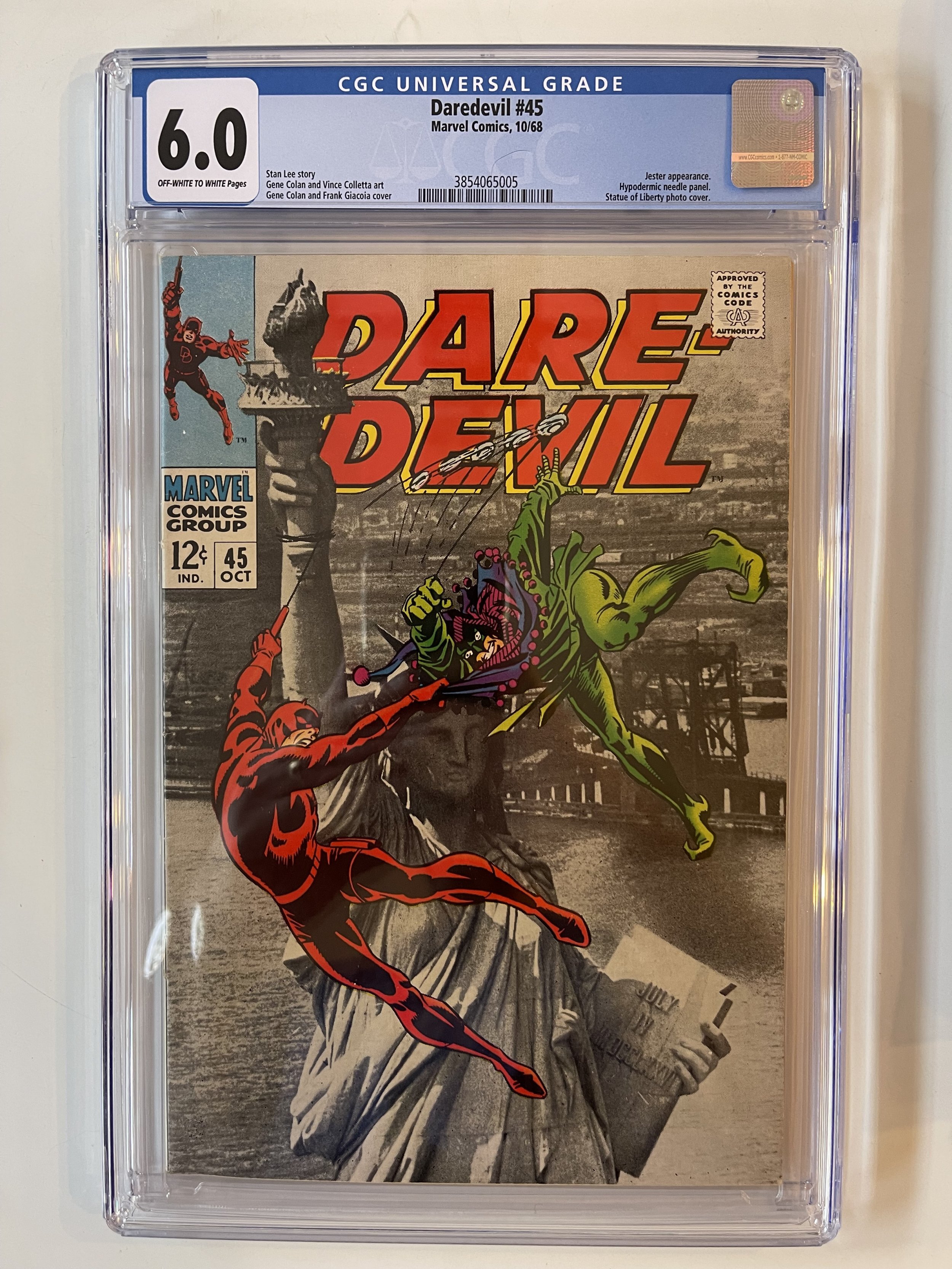 Daredevil #45 CGC 6.0 -- 1968 -- Jester. Statue of Liberty photo ...