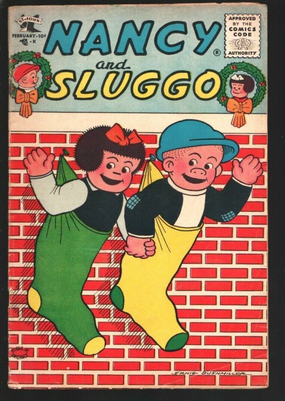 Nancy and Sluggo #141 1957-St John-Christmas cover-Ernie Bushmiller art ...