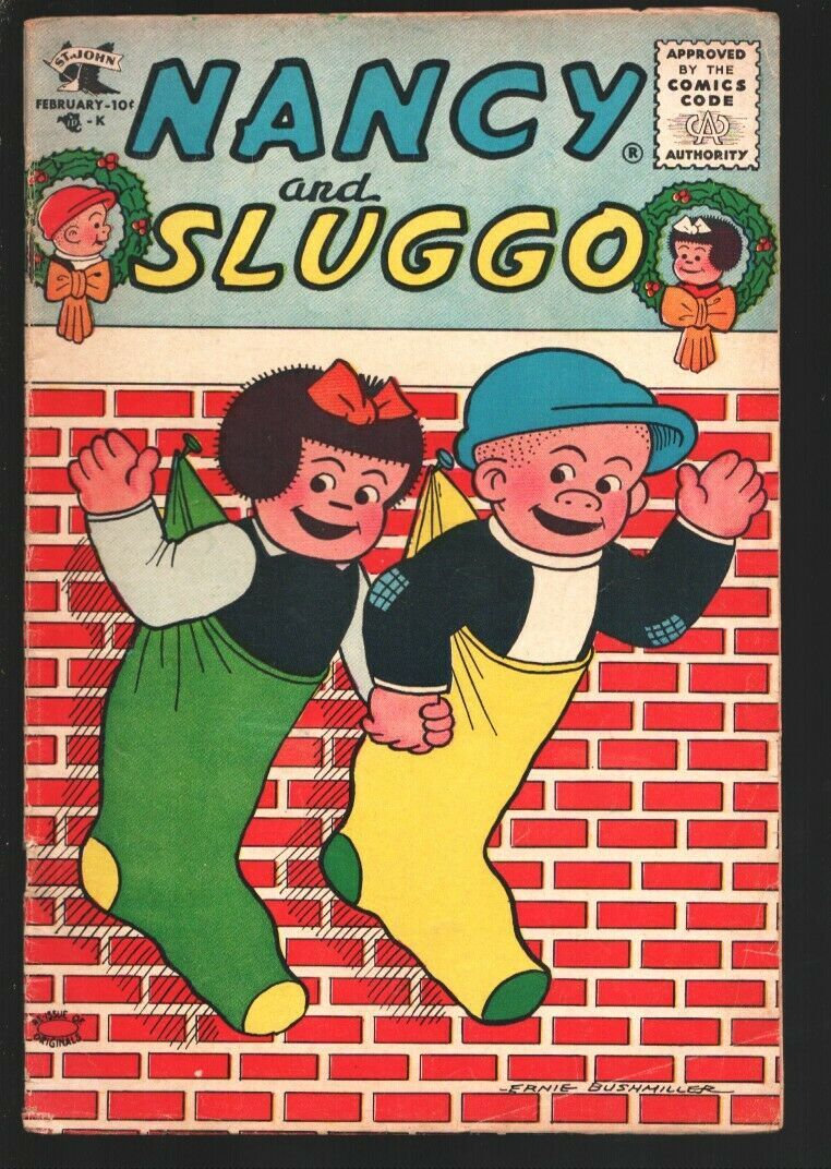 Nancy and Sluggo #141 1957-St John-Christmas cover-Ernie Bushmiller art ...
