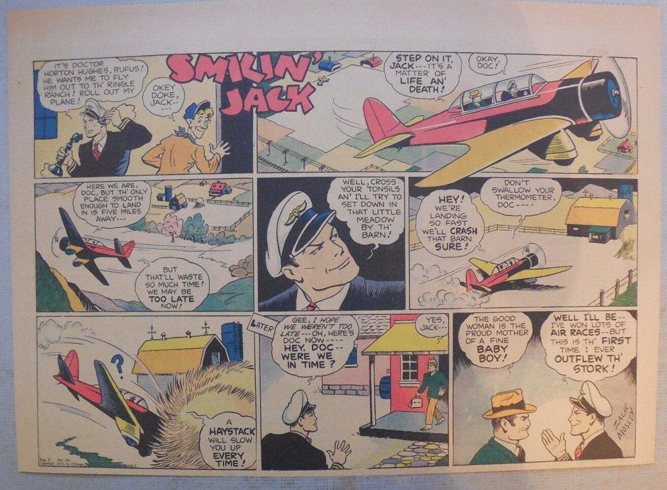 Smilin' Jack Sunday Page by Zack Mosley from 11/1/1936 Half Page Size ...