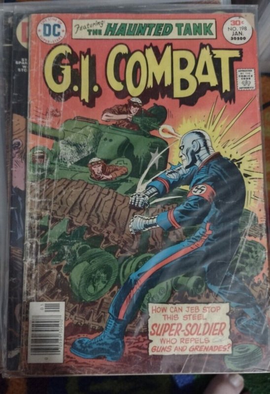 G I Combat # 198 1977 DC WAR JOE Kubert Haunted Tank Super Soldier LOW ...