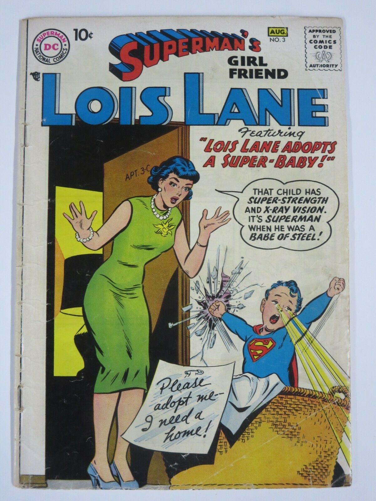 SUPERMAN'S GIRL FRIEND LOIS LANE #3 (DC,8/1958) (VG) Lois adopts Super ...