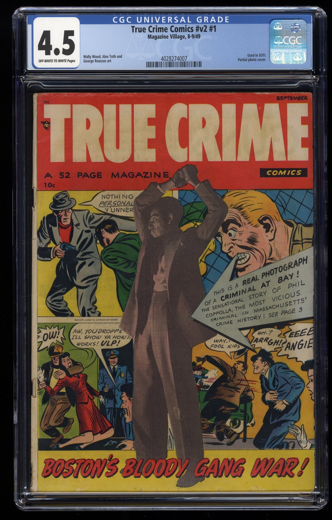 True Crime Comics #1 CGC VG+ 4.5 Used in SOTI! Partial Photo Cover ...