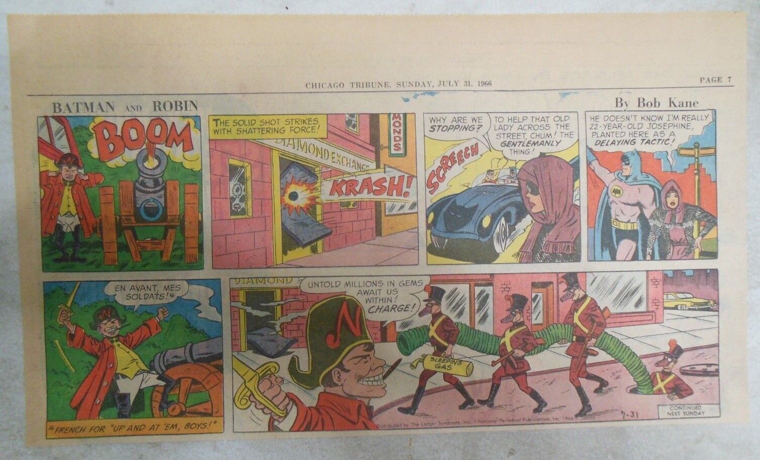 Batman Sunday by Bob Kane from 7/31/1966 Size: 7.5 x 15 inches Little ...