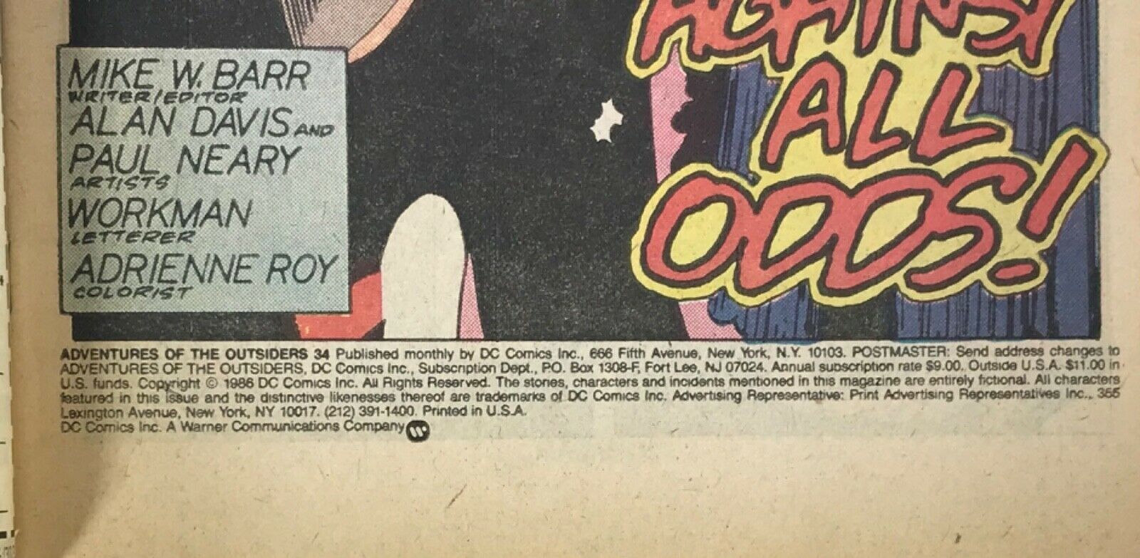 ADVENTURES OF THE OUTSIDERS Comic Issue 34 — Looker — 1986 DC Universe ...