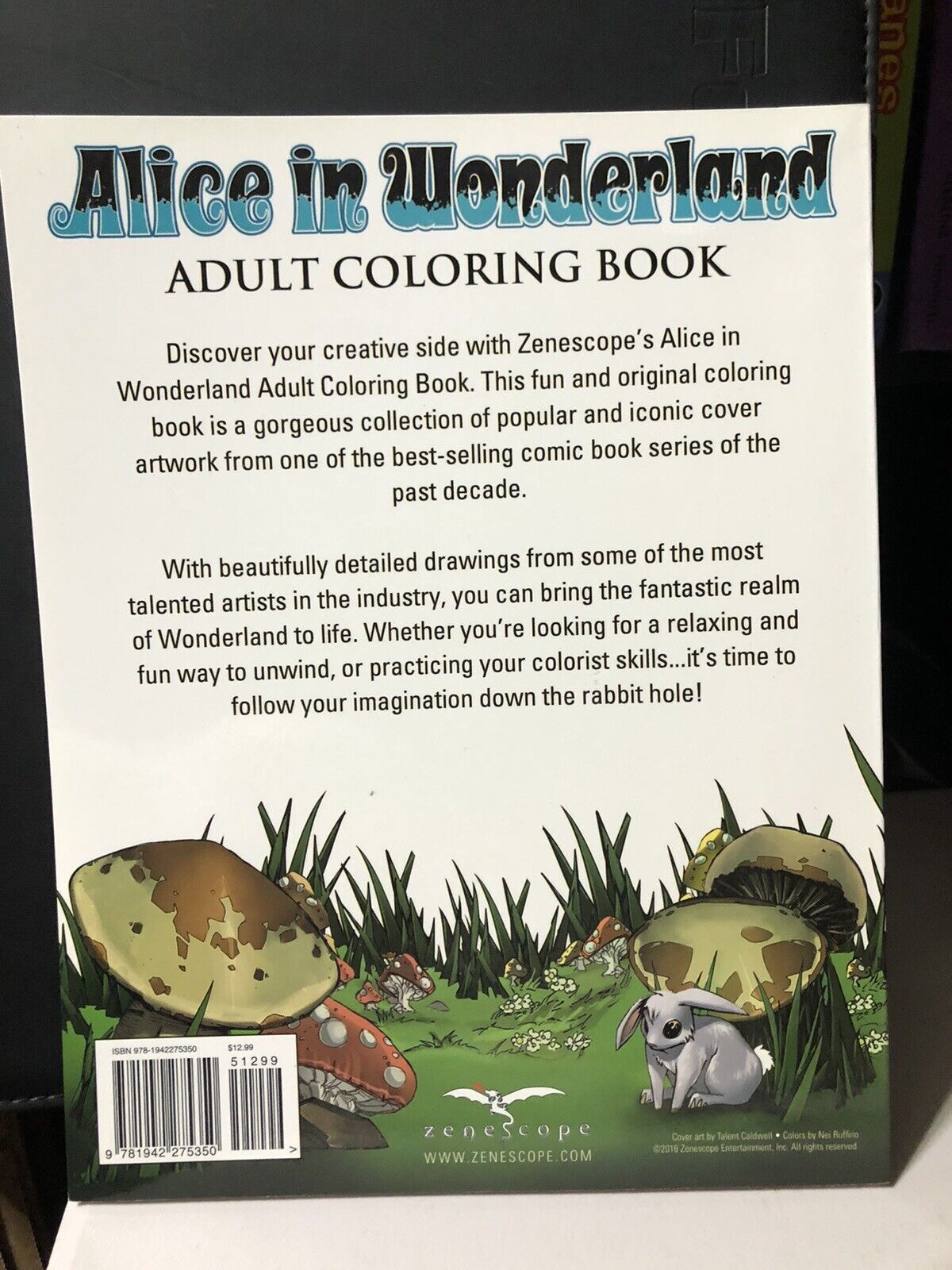 Alice in Wonderland Adult Coloring Book Zenescope Grimm Fairy Tales ...