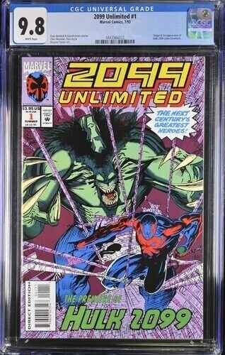 2099 Unlimited #1 1993 Marvel Comics CGC 9.8 1st app Hulk 2099 White ...